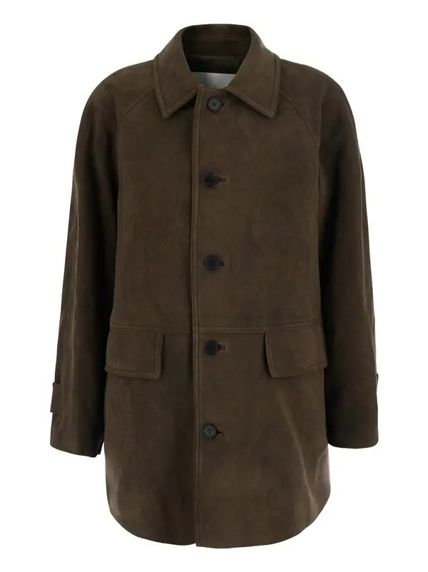 DUNST Tech Fabric Lily Alter-suede Half Jacket With Zip Front - Brown