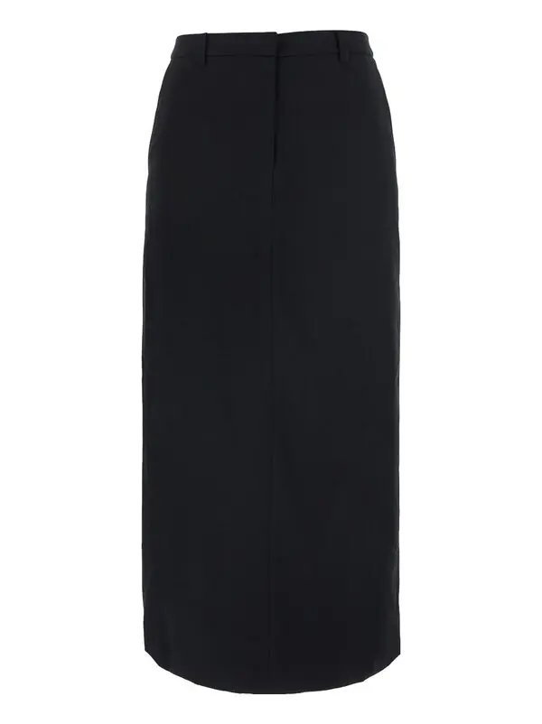 DUNST H-line Long Straight Hem Skirt With Side Closure - Black