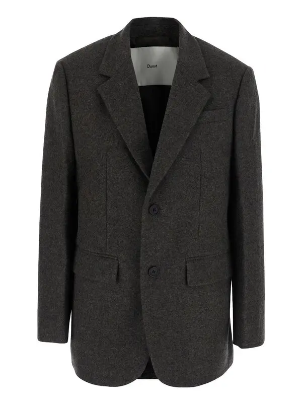 DUNST Classic 2-button Wool-cashmere Blazer For - Grey