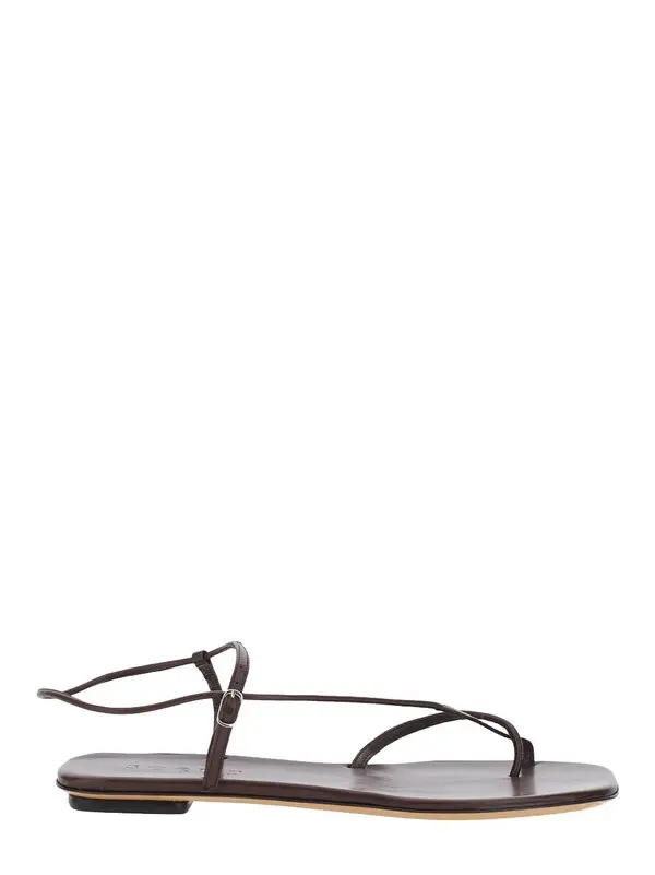 Soeur Leather Sandals With Logo-inlaid Insole And Adjustable Ankle Strap - Brown