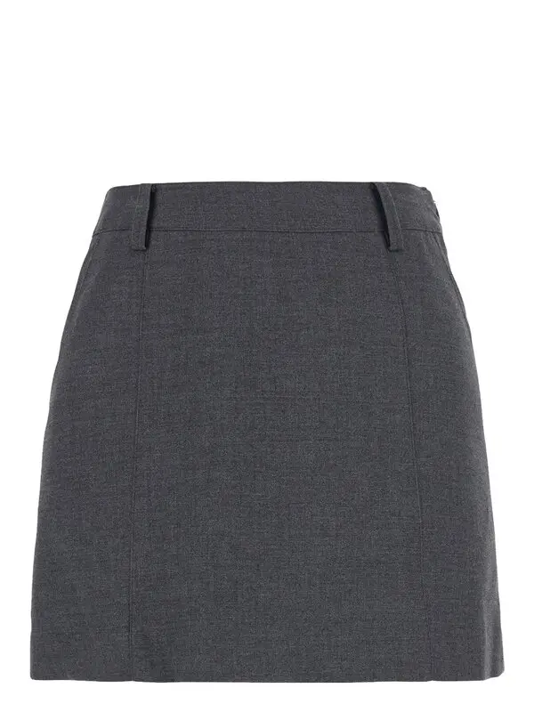 DUNST Tech Mini Skirt With Back Zip - Grey