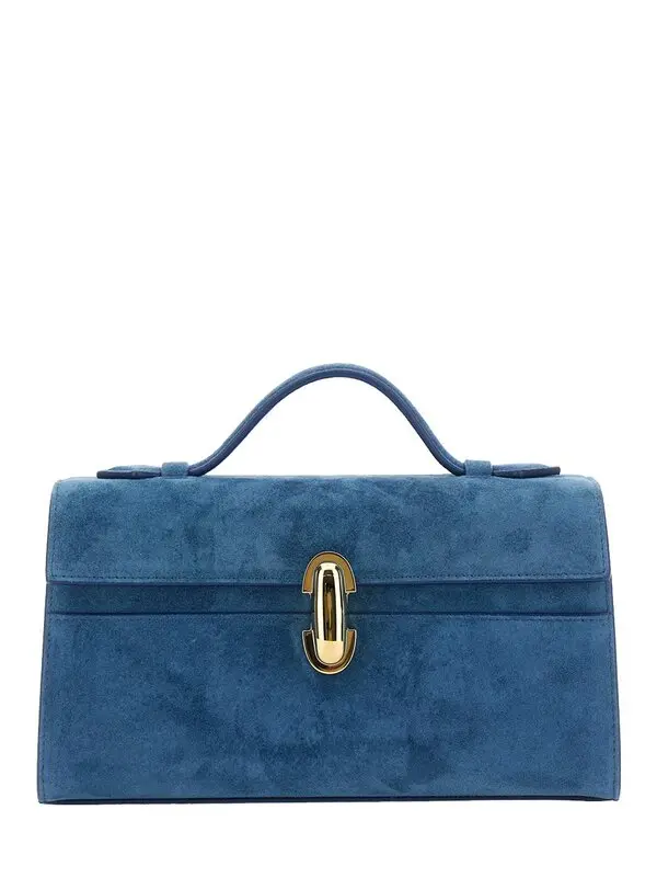Savette Symmetry Suede Mini Clutch Bag - Blu