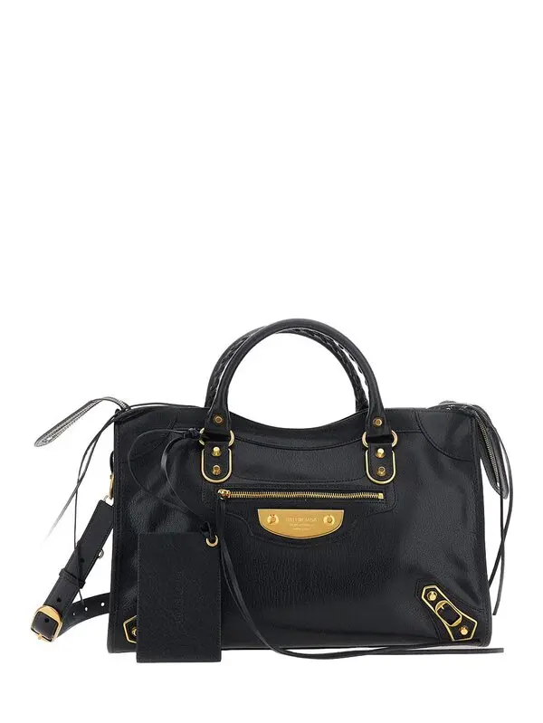 Balenciaga Uptown Le City Handbag Medium In Supple Goat - Black