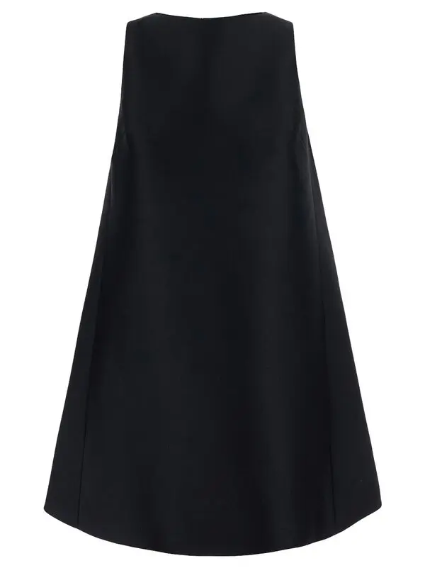 Balenciaga Belted Wool And Silk Dress - Black