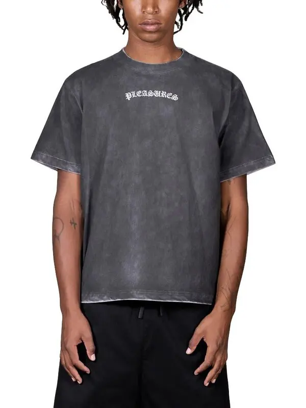 PLEASURES Spray Heavyweight Graphic T-shirt - Black