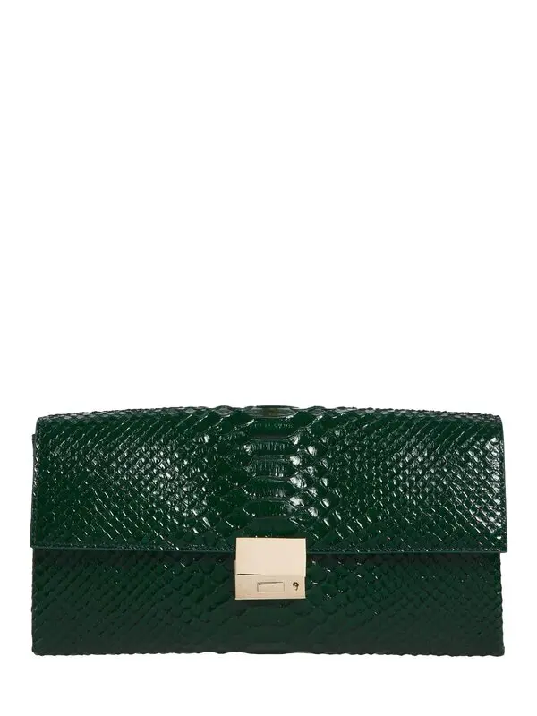 TOM FORD Jean Python Embossed Leather Clutch - Emerald Green
