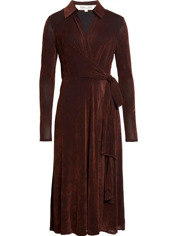 Diane Von Furstenberg Phoenix Corduroy Wrap Dress - Soil