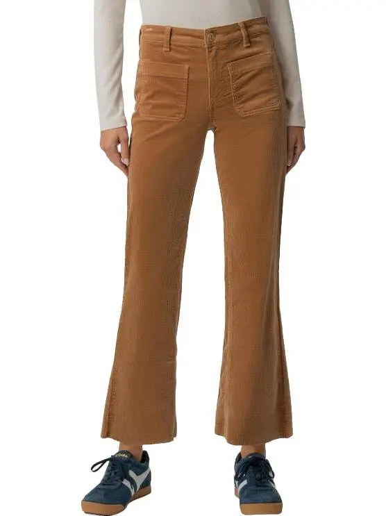 Kut From The Kloth Kelsey Raw Hem Kick Flare Corduroy Jeans - Camel
