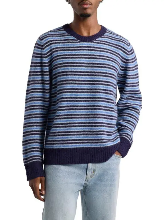 CORRIDOR Reggie Stripe Crewneck Sweater - Blue