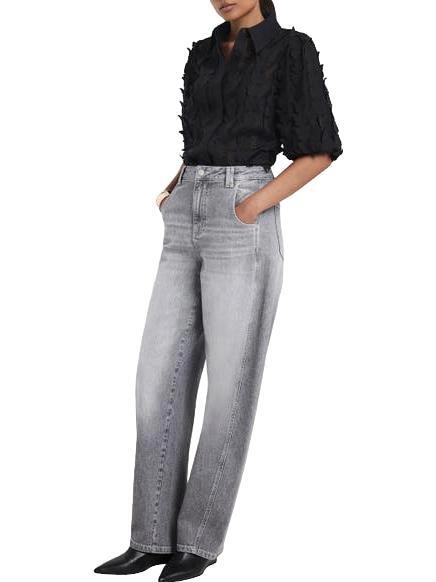Mint Velvet Butterfly Applique Shirt - Black