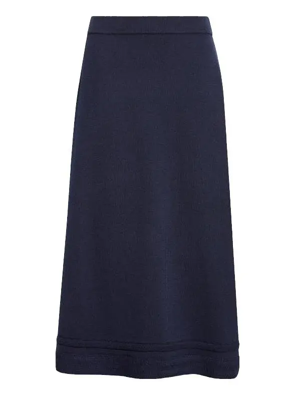 St. John Crepe Knit Midi Skirt - Midnight