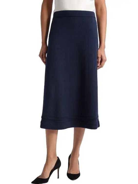 St. John Crepe Knit Midi Skirt - Midnight