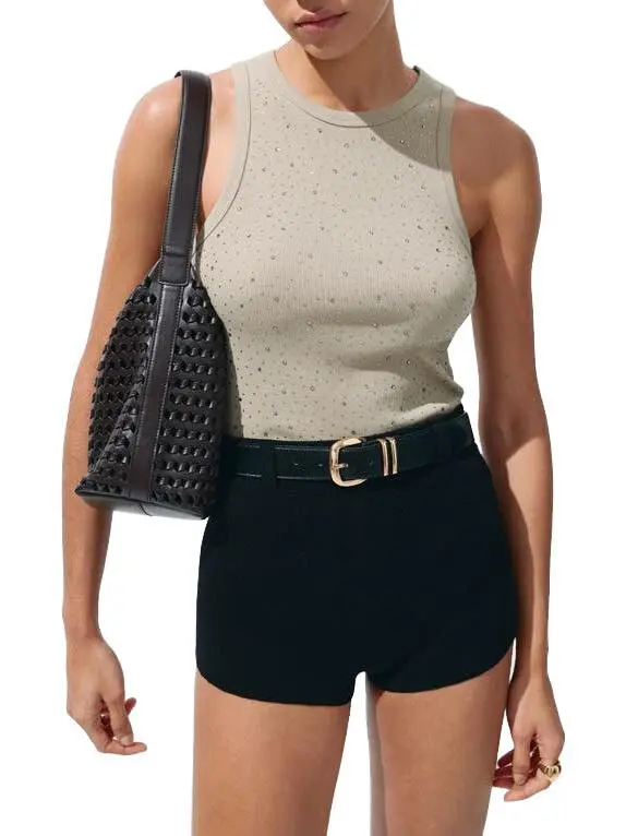 Mango Shimmer Wide Strap Tank - Medium Brown