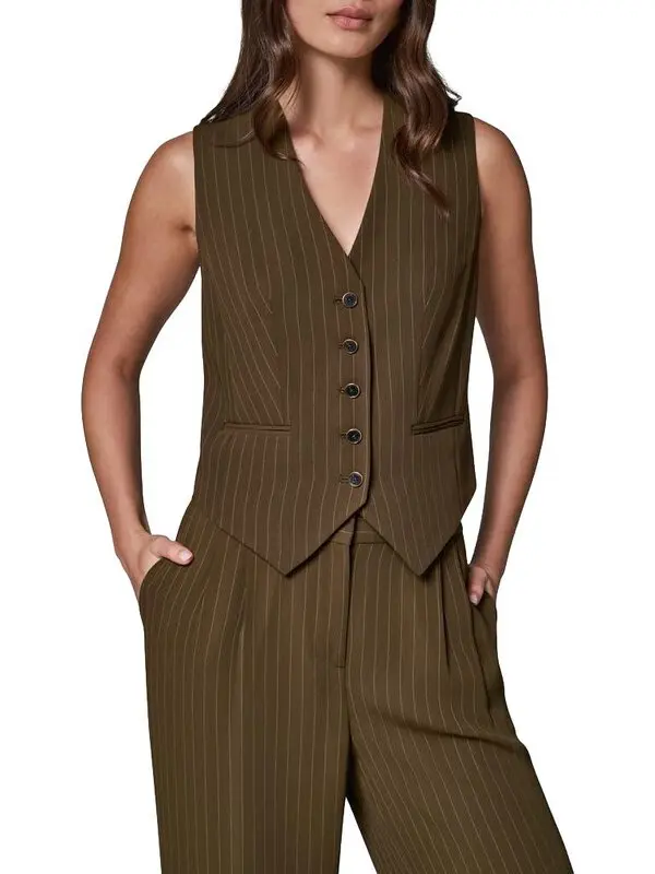 Donna Karan New York Pinstripe Vest - Olve Brine