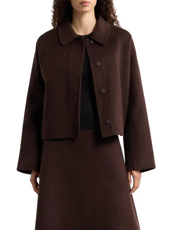 BOSS Cafeta Short Wool Blend Jacket - Mole