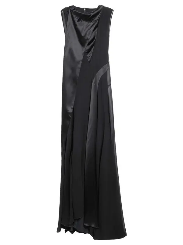 Alexander McQueen Silk Chiffon & Satin Gown - Black