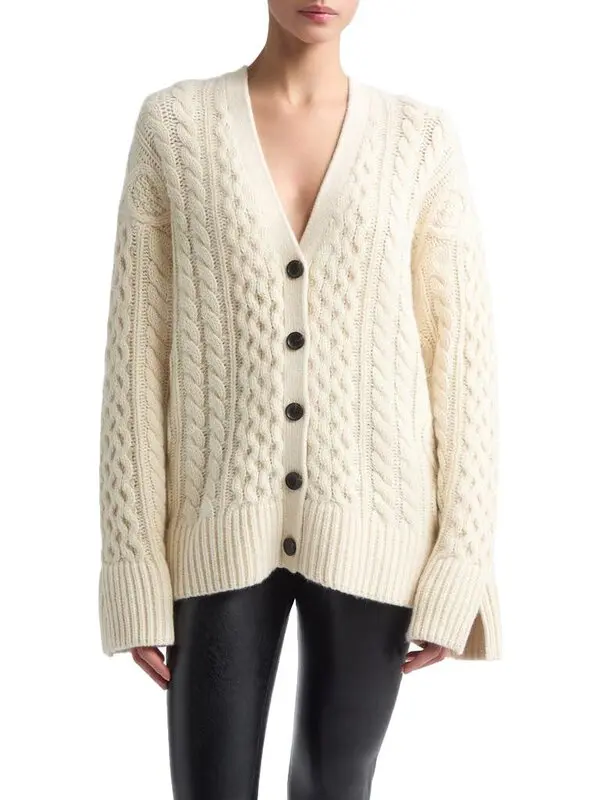 Maria Mcmanus Tear Drop Aran Cardigan - Pearl