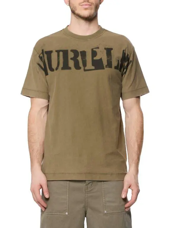 PURPLE BRAND Textured Jersey Graphic T-shirt - Green