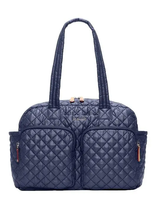 Mz Wallace Metro Large Nylon Gym Bag - Navy