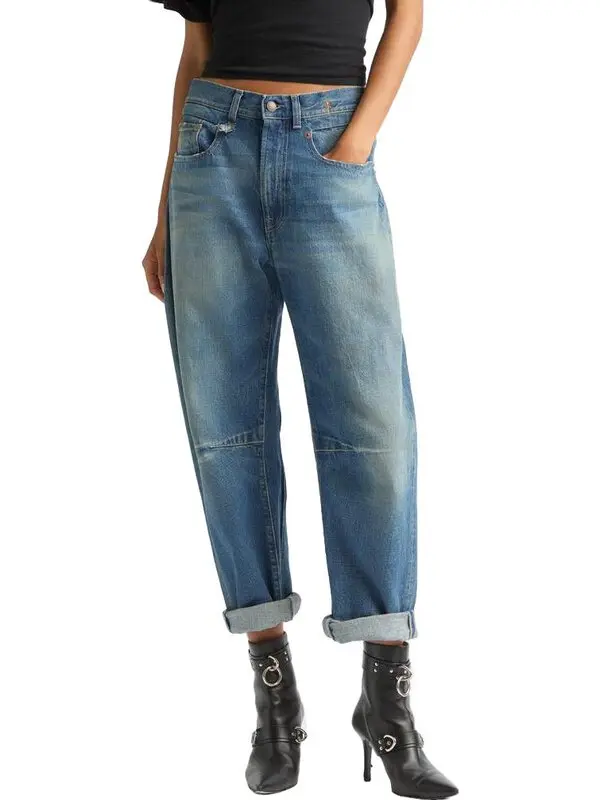 R13 Articulated Knee Boyfriend Jeans - Hackney Blue