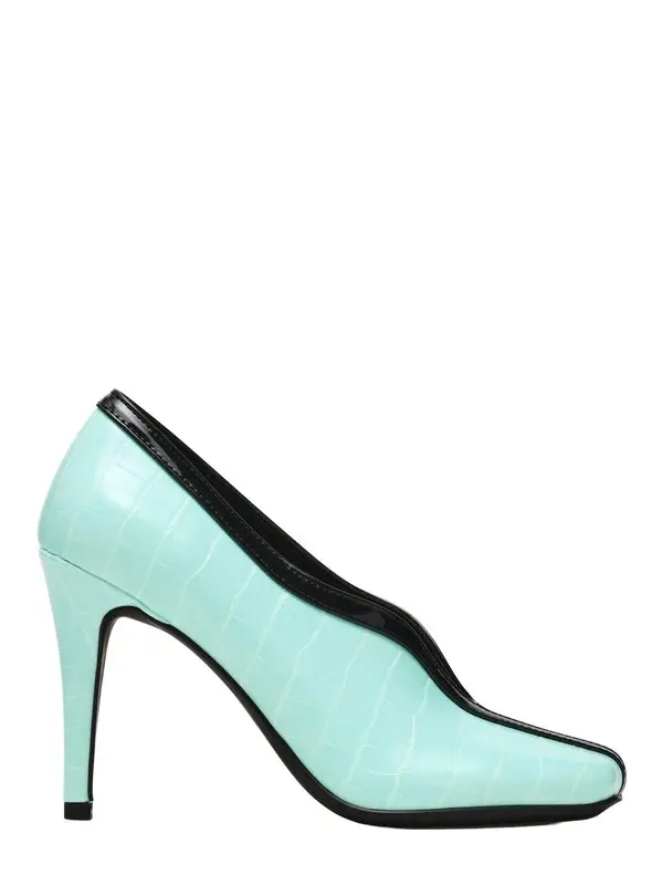 Steve Madden Vita Square Toe Heels - Turquoise Multi