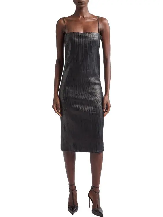 TOM FORD Leather Strip Tube Dress - Black/black