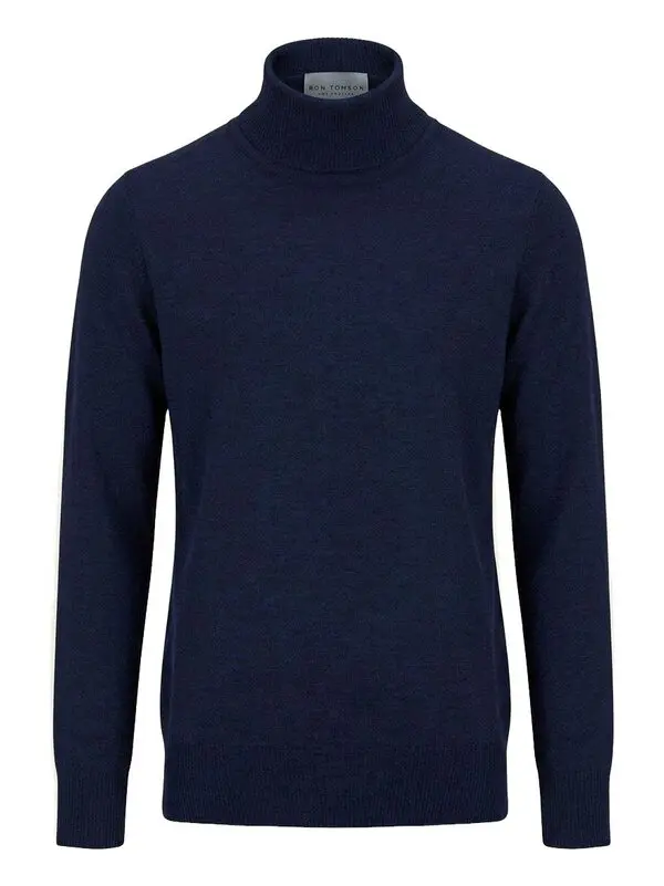 RON TOMSON Rollneck Knit Sweater Navy - Blue