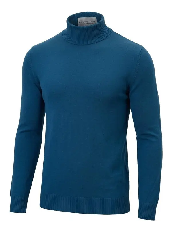 RON TOMSON Classic Roll Neck Sweater Indigo - Blue