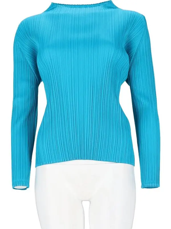 Issey Miyake Pleated T-shirt - Blue