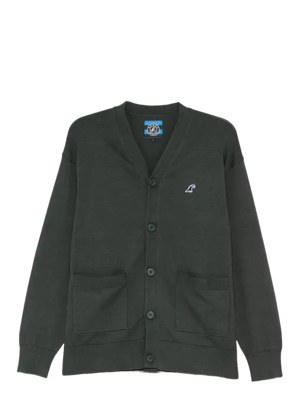 AGNES B. Dino-embroidered Cardigan - Grey