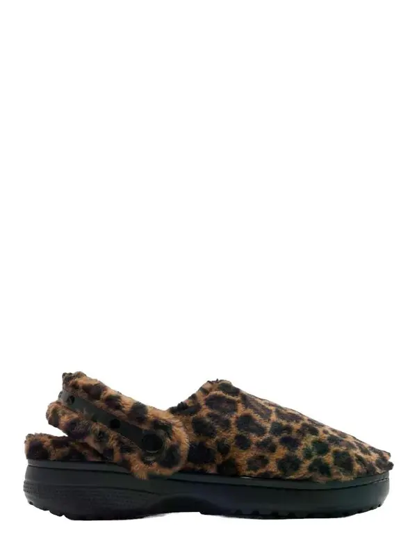 CROCS Leopard Furry Slippers - Brown