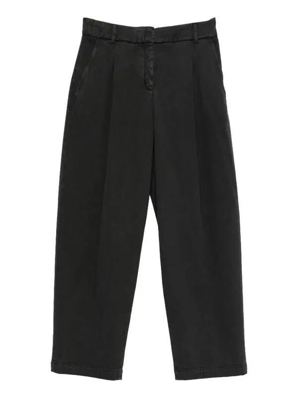 VIA MASINI 80 Cotton Trousers - Black