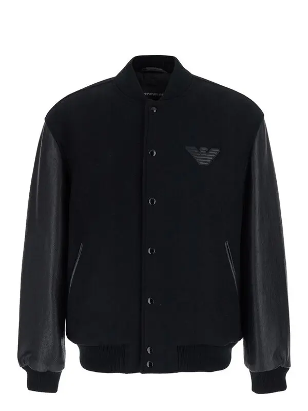 Emporio Armani Logo Bomber Jacket - Black