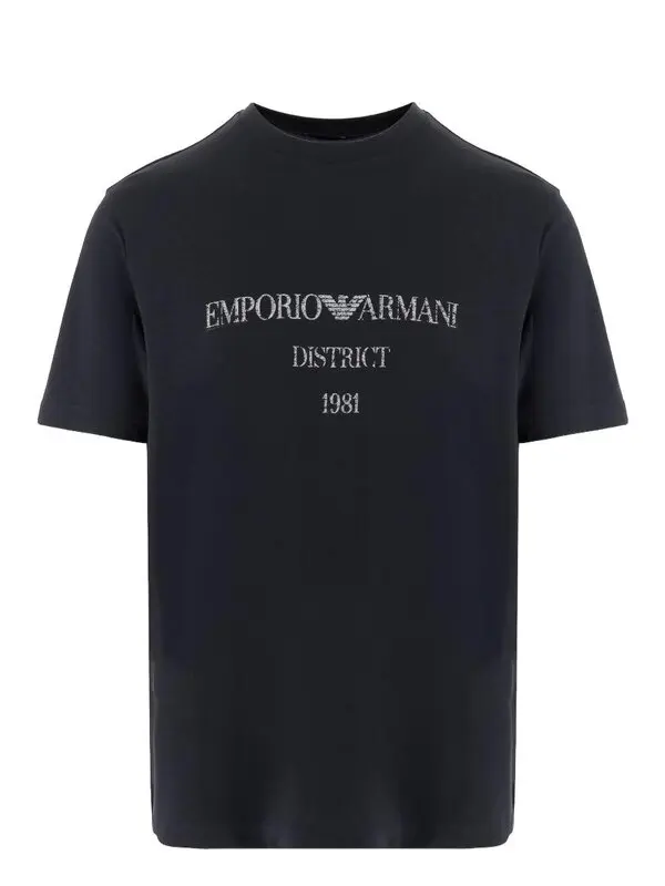 Emporio Armani Logo Cotton T-shirt - Blue