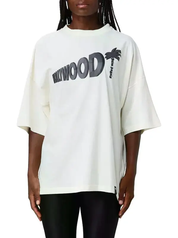 Palm Angels Logo-print Oversized T-shirt - Neutrals