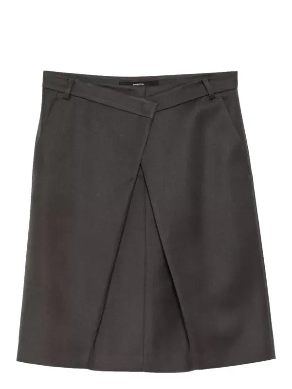 PUSHBUTTON Folded Tuck Skirt - Grey