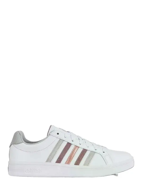 K-Swiss Court Tiebreak Striped Leather Sneakers - White
