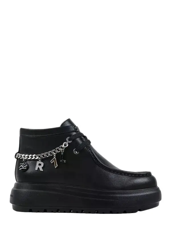 Karl Lagerfeld Charm-embellished Chain-link Ankle Boots - Black
