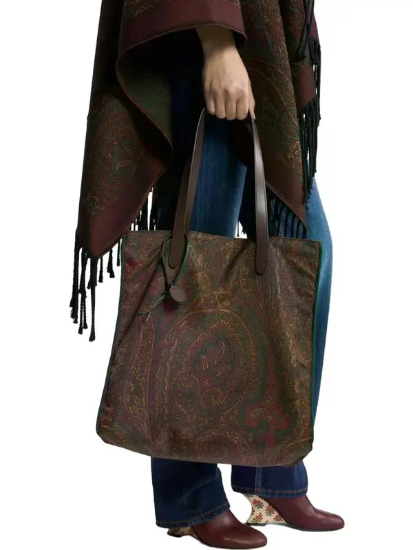Etro Unfold Me Tote Bag With Arnica Birkenstock Motif - Brown