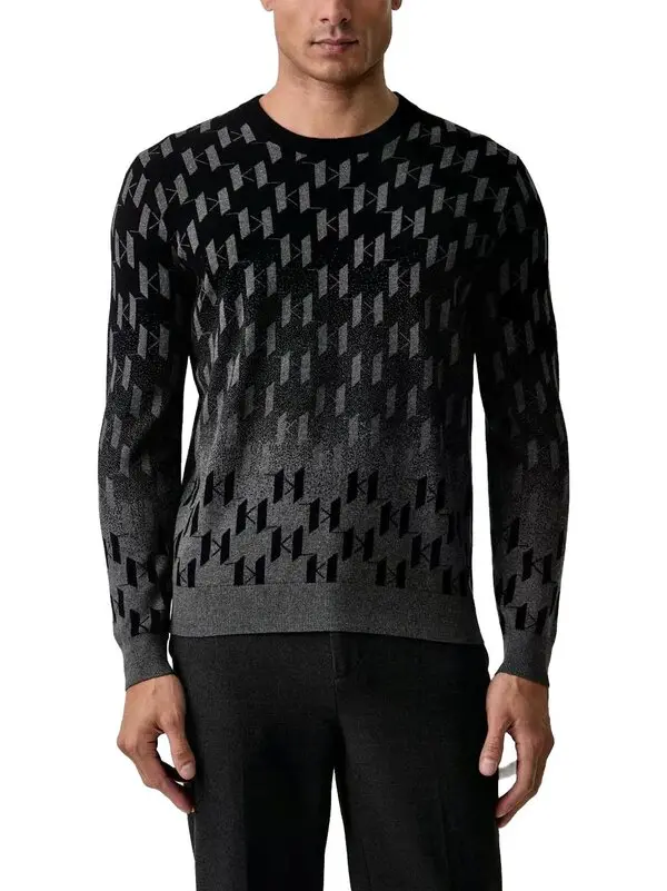 Karl Lagerfeld Monogram-pattern Sweater - Black