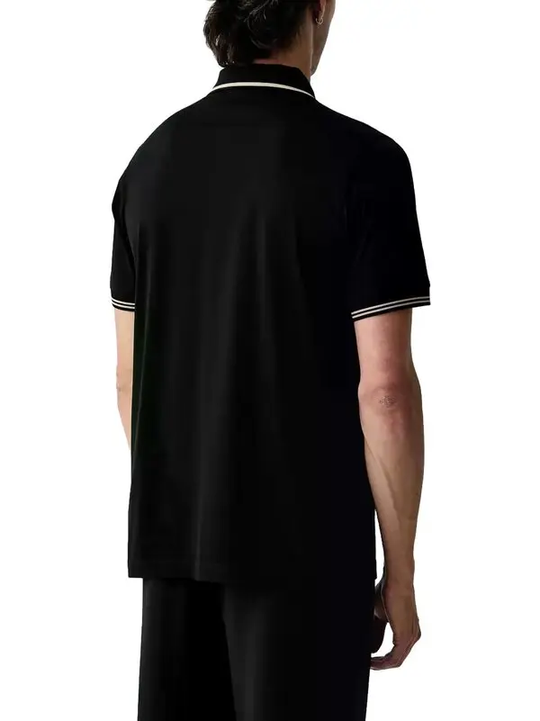Karl Lagerfeld Zip-fastening Tipped Polo Shirt - Black