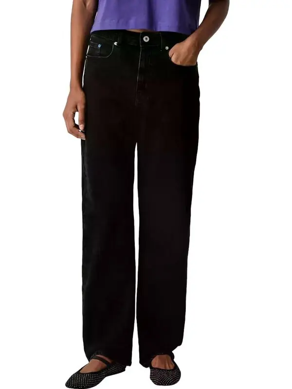 Karl Lagerfeld Logo-patch Straight-leg Jeans - Black