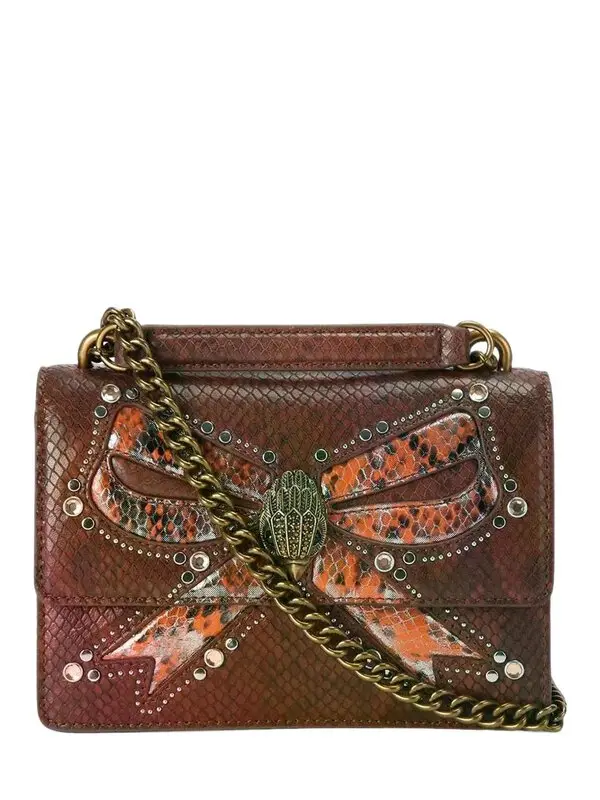 Kurt Geiger Kensington Crystal-embellished Bow Mini Bag - Brown