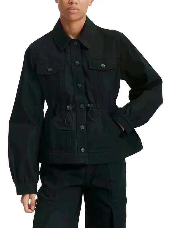 Cecilie Bahnsen Candida Drawstring-waist Denim Jacket - Black