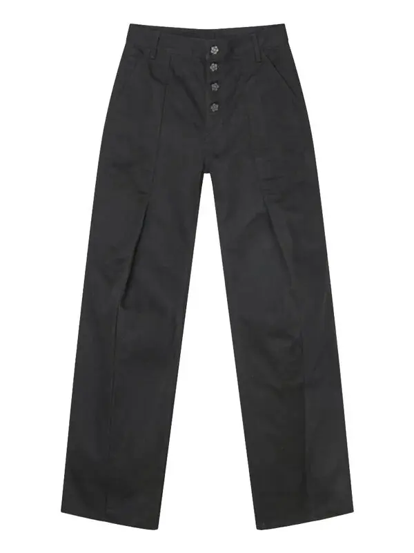 Cecilie Bahnsen Floral-button Straight Trousers - Black
