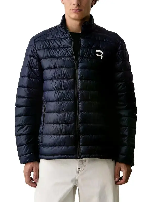 Karl Lagerfeld Logo-patch Quilted Jacket - Blue
