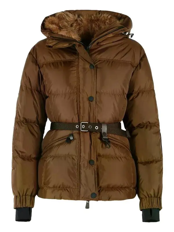 Moncler Belted Hooded Jacket - Brown
