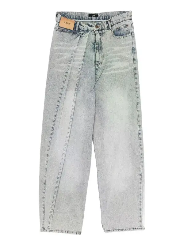 BONBOM Layered-panel Wide-leg Jeans - Blue