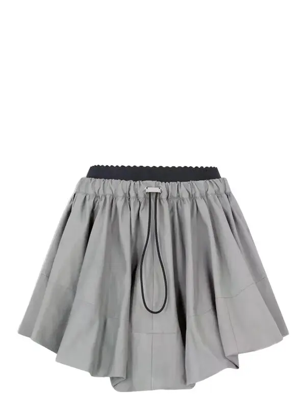 Attico Drawstring-waist Ruffled Mini Skirt - Grey
