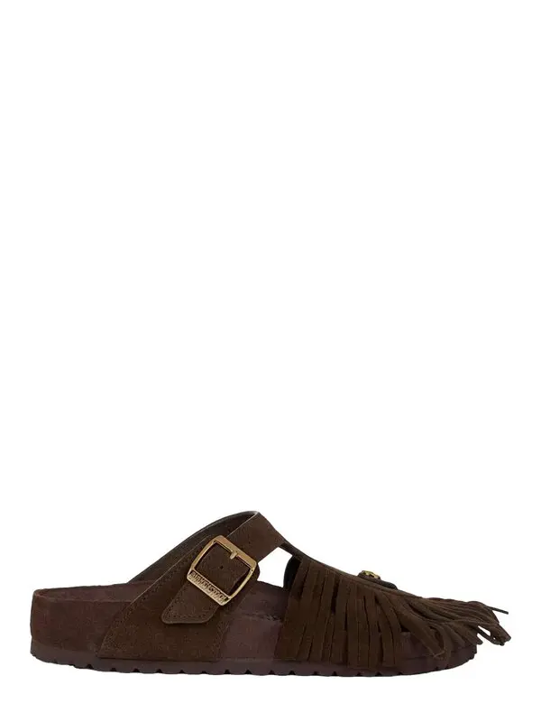 BIRKENSTOCK By Etro: Gizeh Sandals In Chocolate Suede - Brown